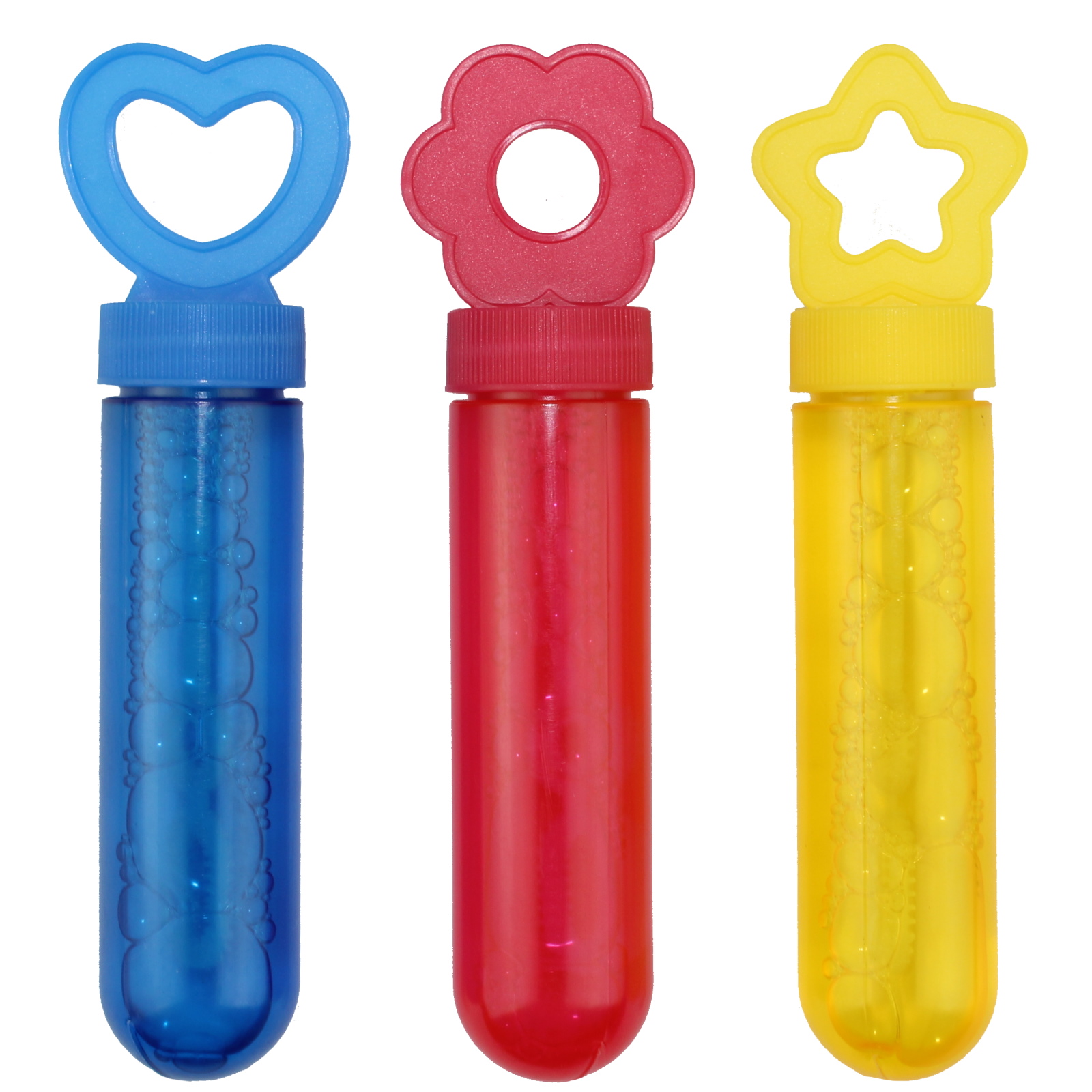Coloured Shapes Bubble Bottles 30ml Pack of 3 - Discount Party Supplies