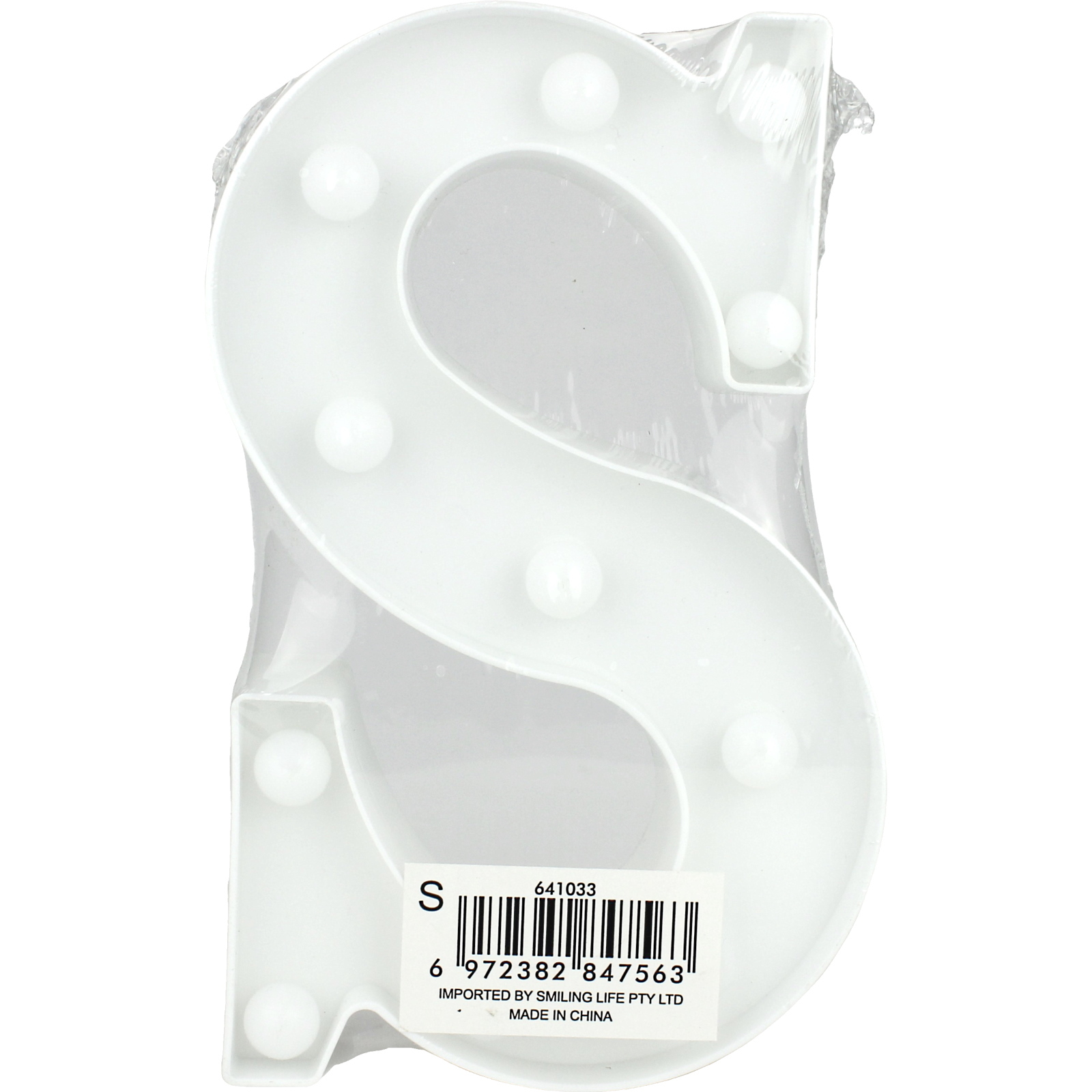 LED Light Up Letter S White | Lighting | Party Food and Decor Supplies ...