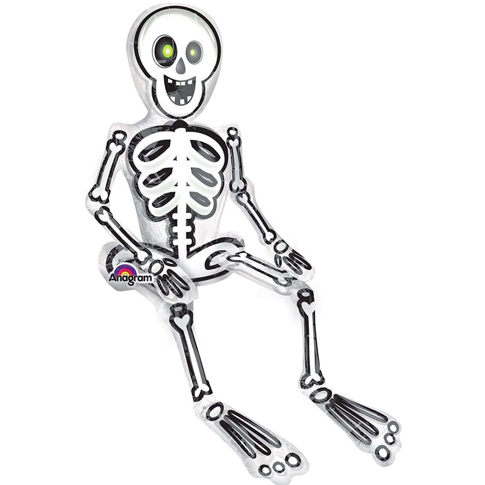 Sitting Skeleton Air Fill Multi Balloon - Discount Party Supplies