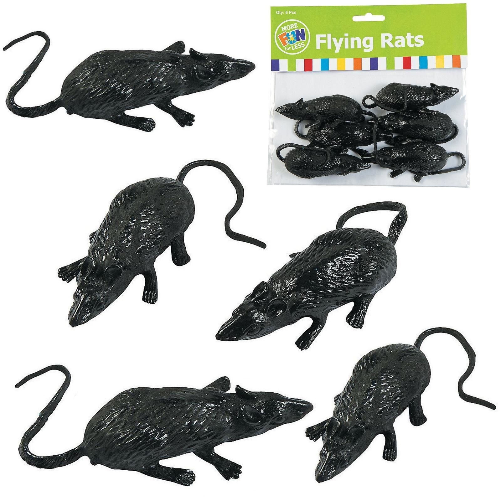 Stretchy Flying Rats (Pack of 6) - Discount Party Supplies