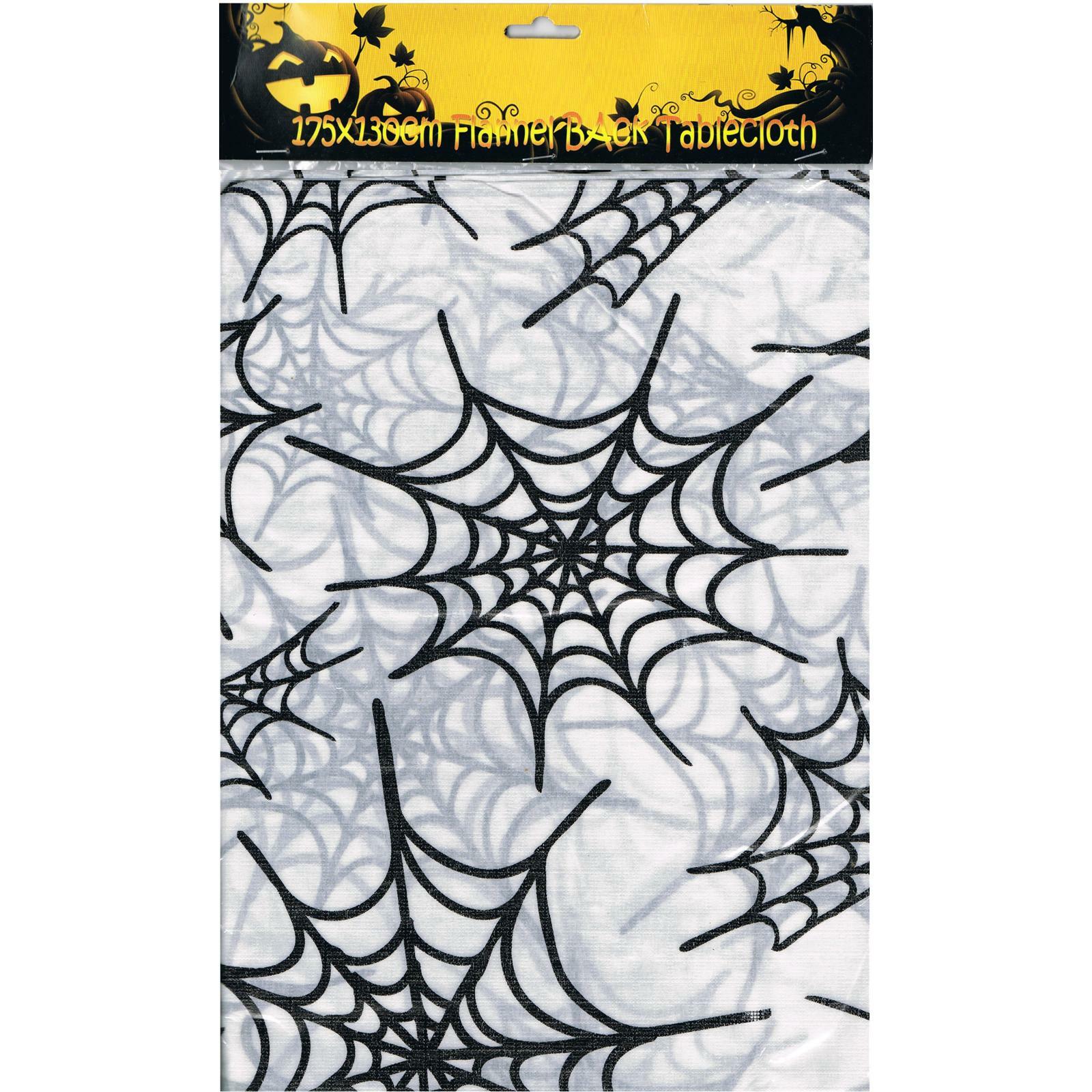 Spider Web Flannel-Backed Tablecloth - Discount Party Supplies
