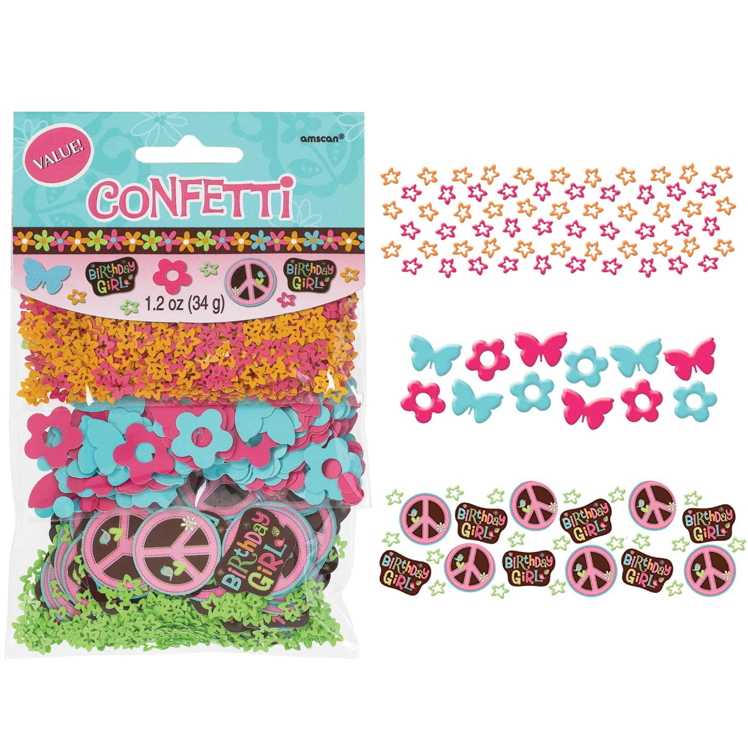 Boho Hippie Chick Confetti/Table Scatters - Discount Party Supplies