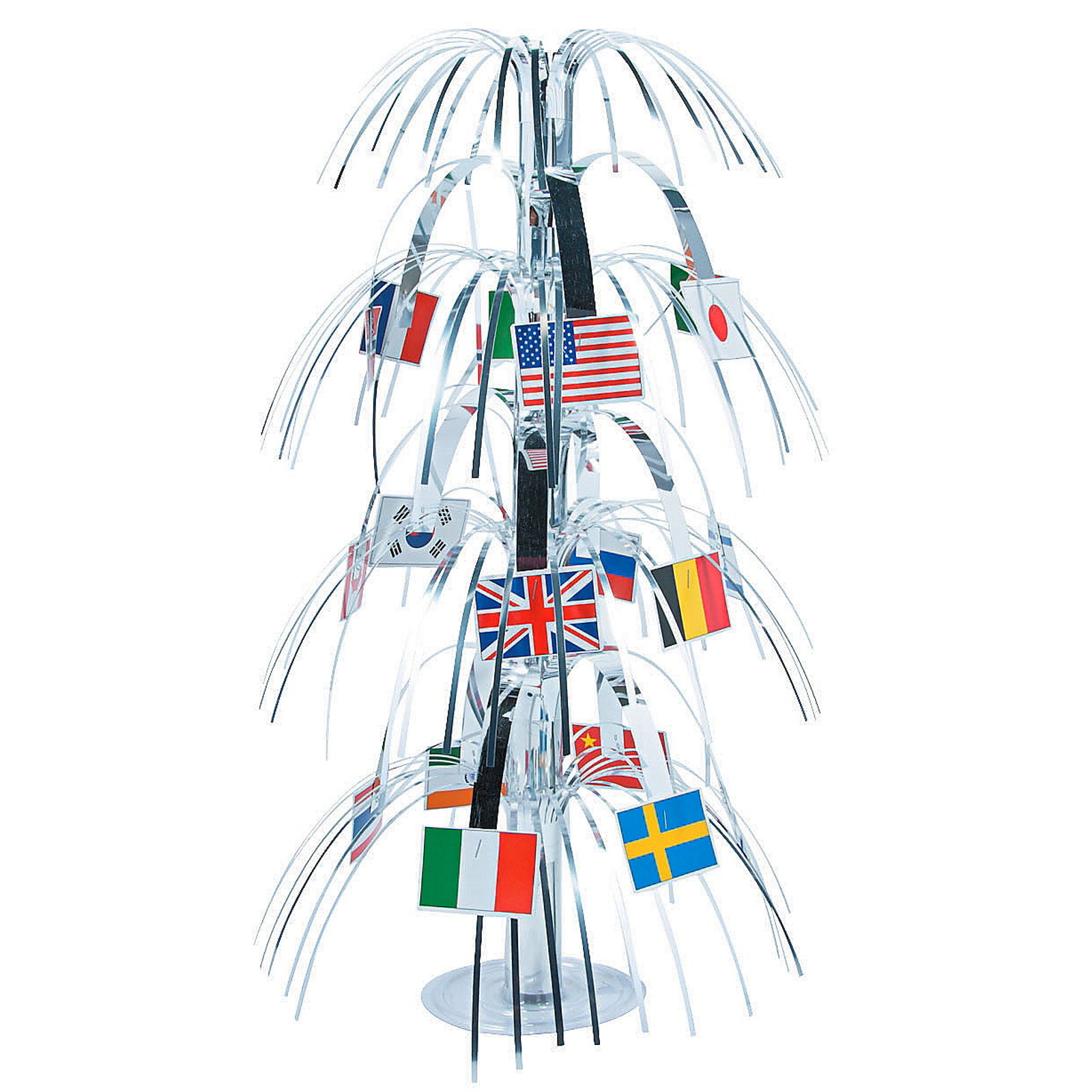 Flags of the World Cascade Centrepiece - Discount Party Supplies