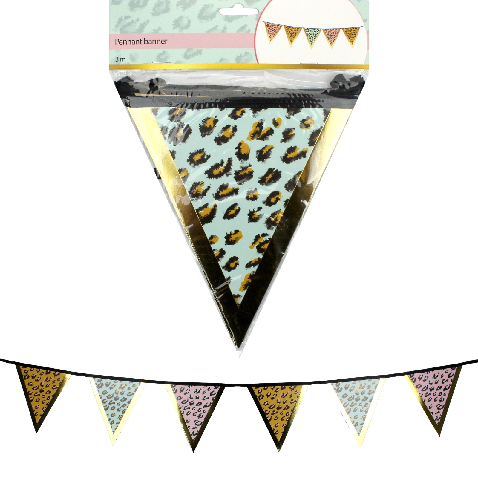 Leopard Pizazz Pennant Banner 3m | Jungle Animals Party Supplies | Boys ...
