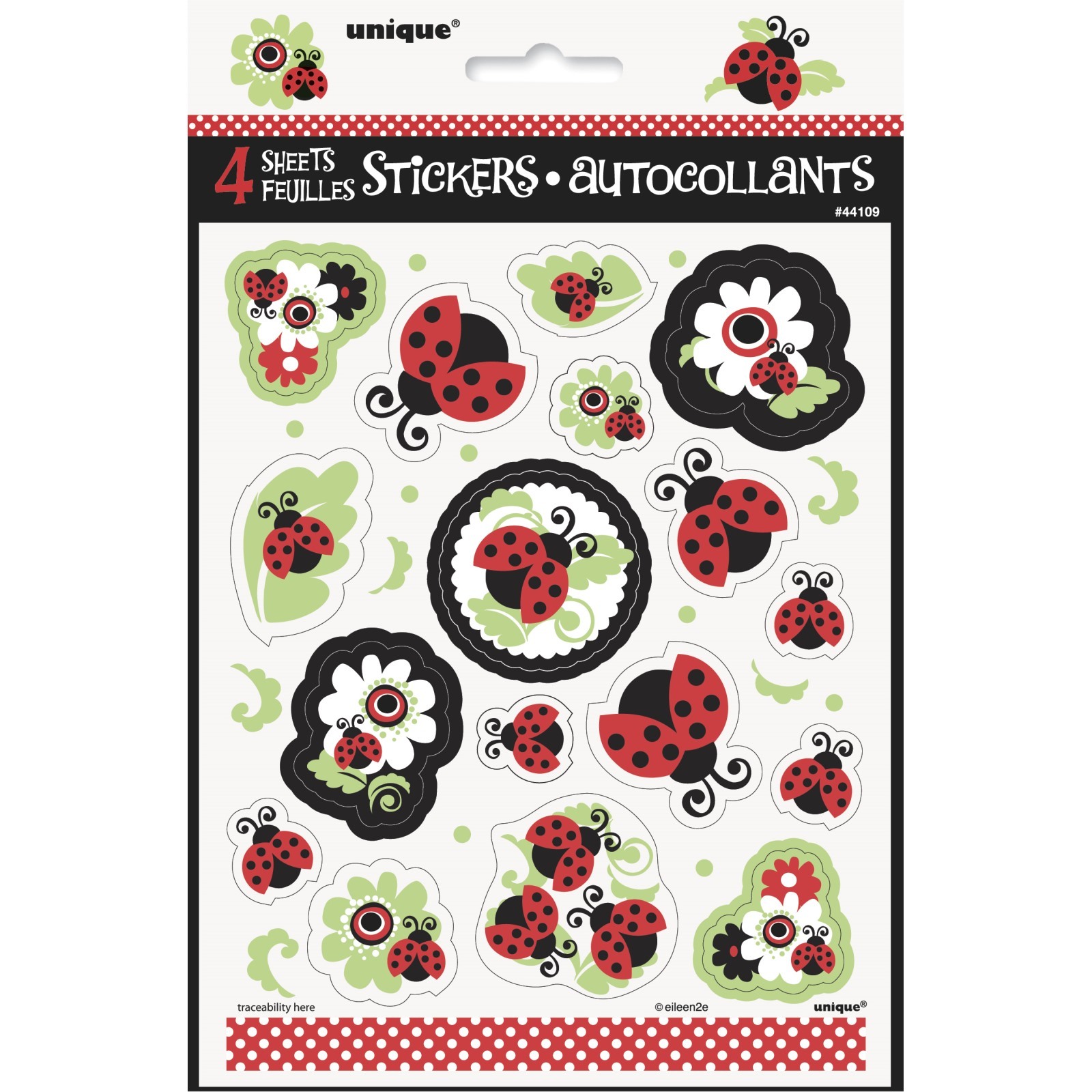 Lively Ladybugs Stickers (4 Sheets) | Ladybugs | Girls Birthday Party ...