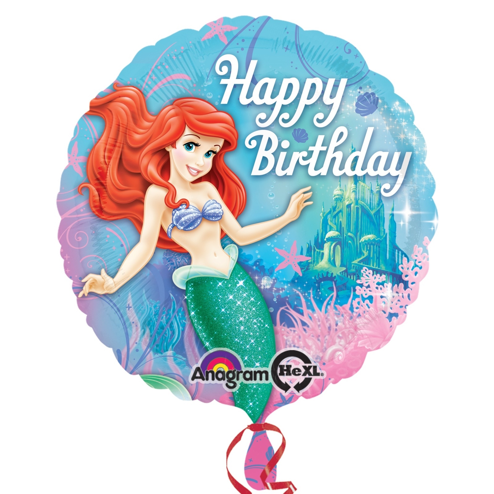 Ariel The Little Mermaid Happy Birthday Helium Balloon | Little Mermaid ...