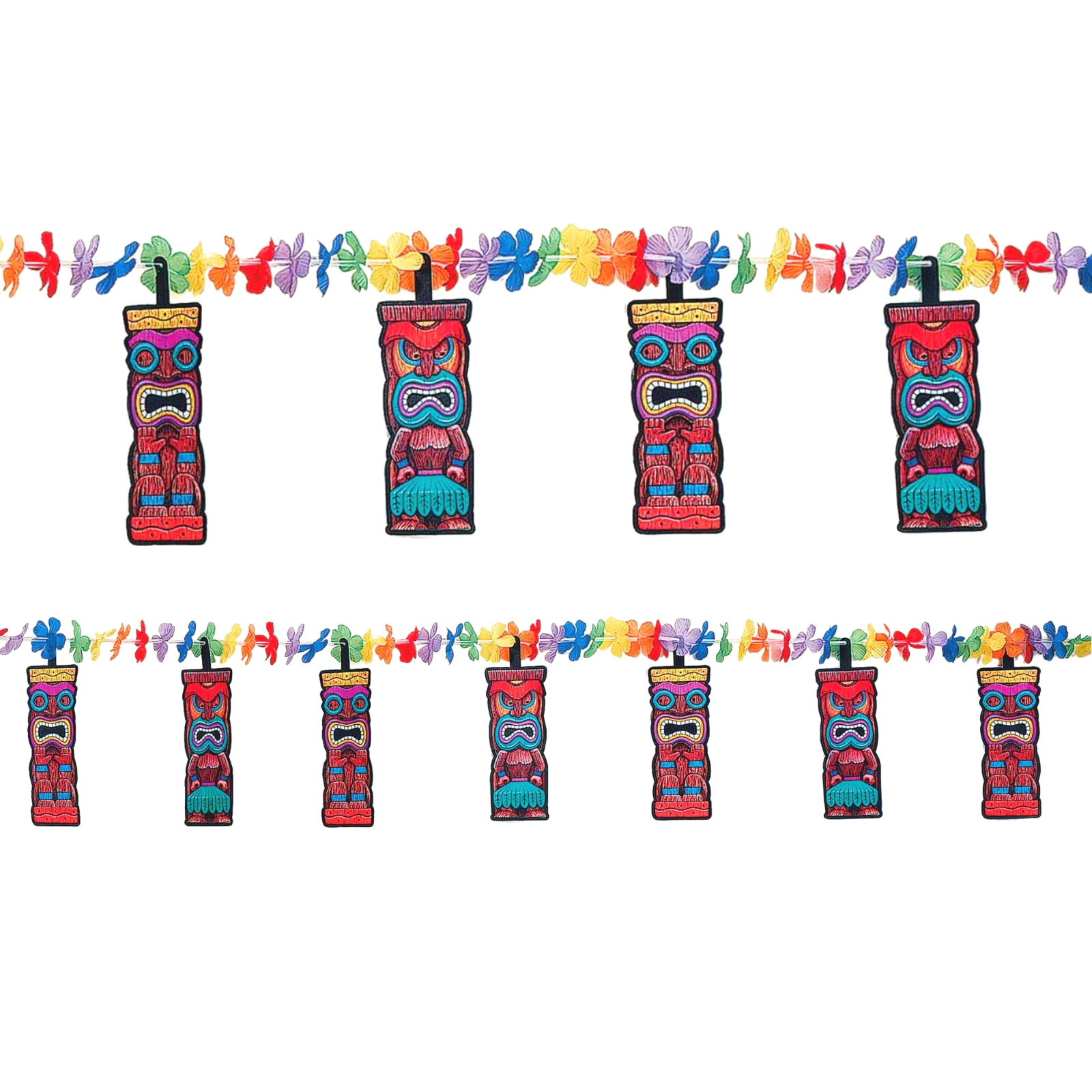 Summer Luau Tiki Flower Garland Banner - Discount Party Supplies