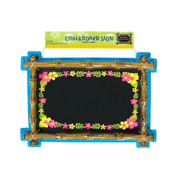 Tiki Plastic Chalkboard Sign - Discount Party Supplies