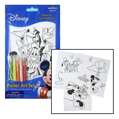 Mickey Mouse Poster Art Set | Mickey Mouse Party Supplies | Boys ...