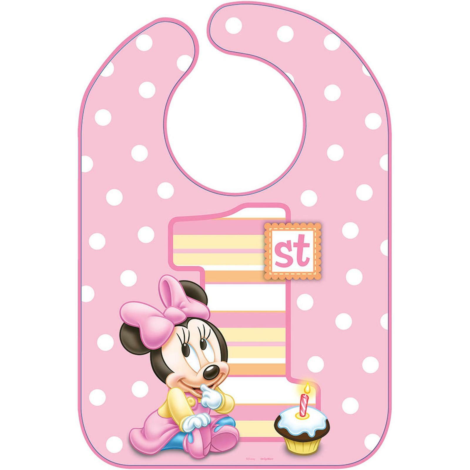 Minnie Mouse 1st Birthday Bib [MINFABI02] - Discount Party Supplies