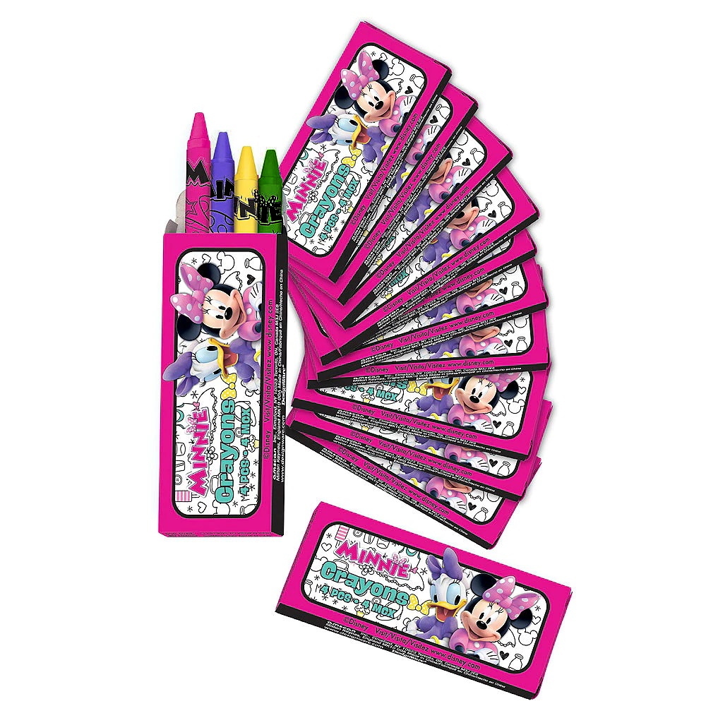 Minnie Mouse Mini Crayons (Pack of 12) | Minnie Mouse | Girls Birthday ...