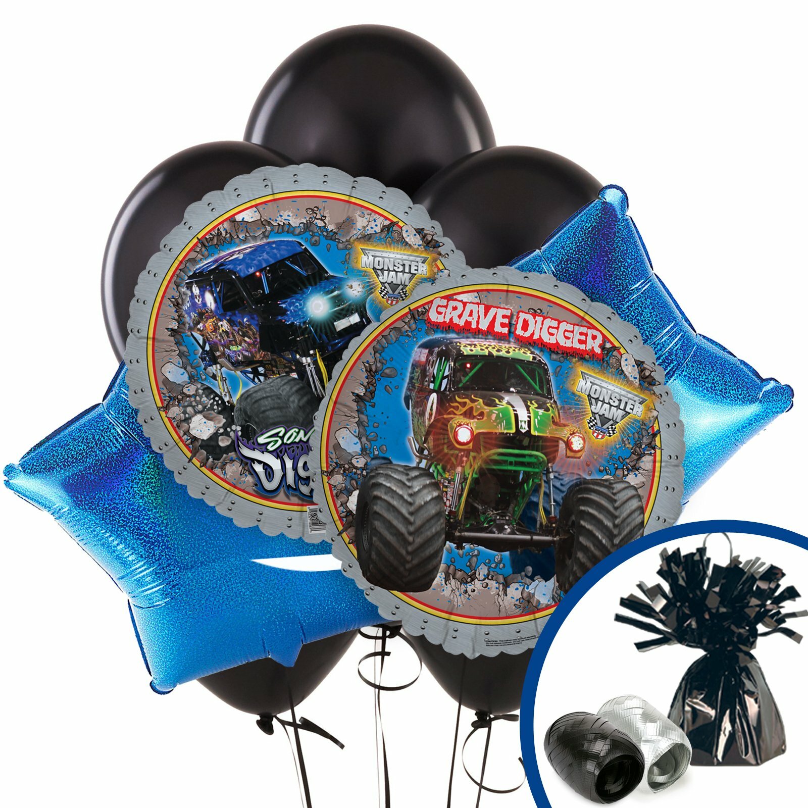 Monster Jam Helium Balloon Bouquet Kit | Monster Trucks | Boys Birthday ...