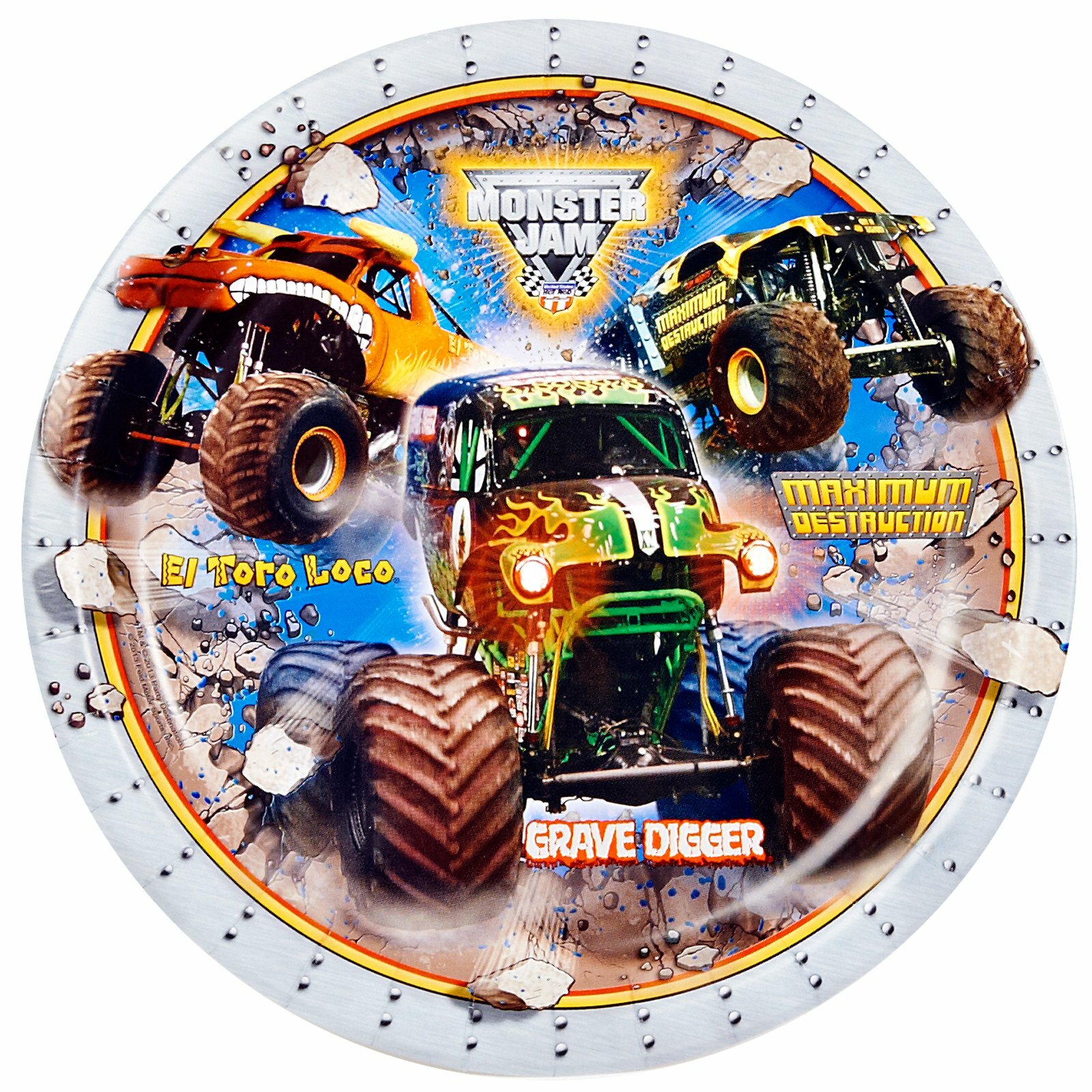 Monster Jam Large Paper Plates (Pack of 8) - Discount Party Supplies