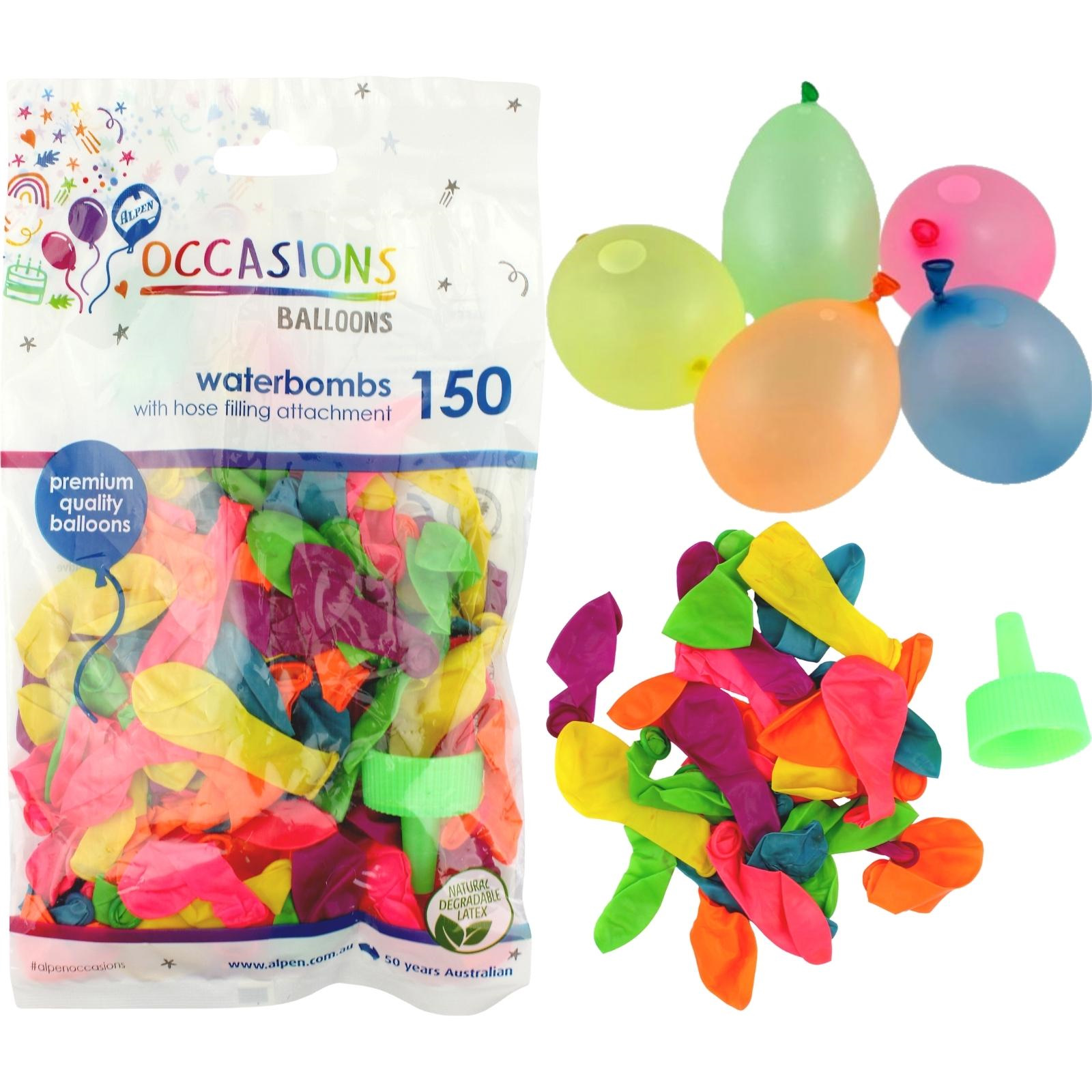 Neon Water Bomb Balloons With Hose Attachment (Pack of 150) - Discount ...