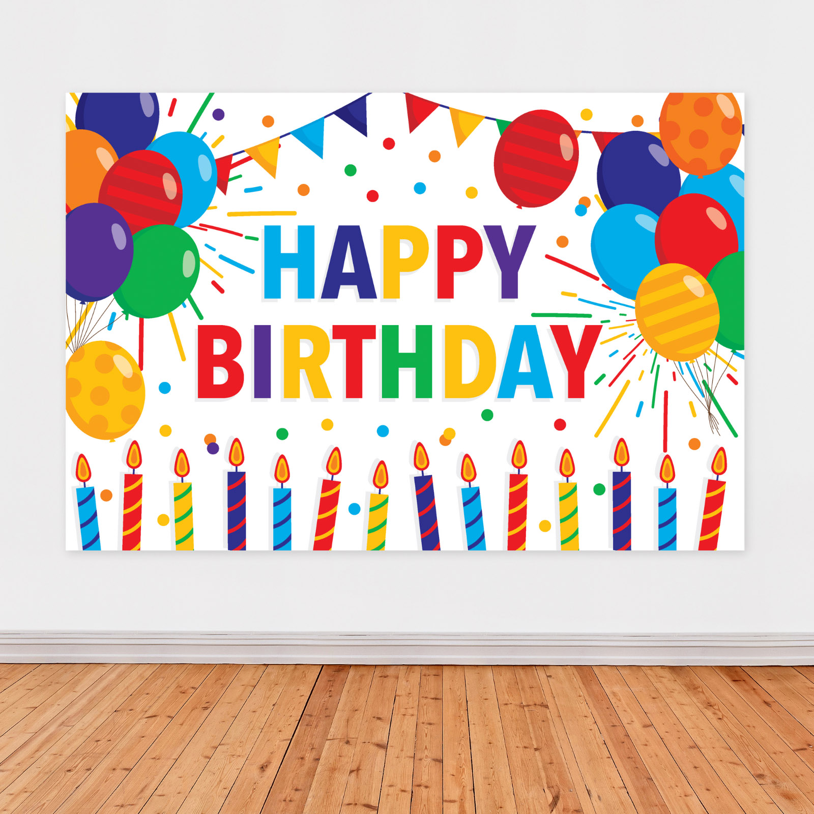 Assorted Happy Birthday Scene Setter Backdrop - Discount Party Supplies