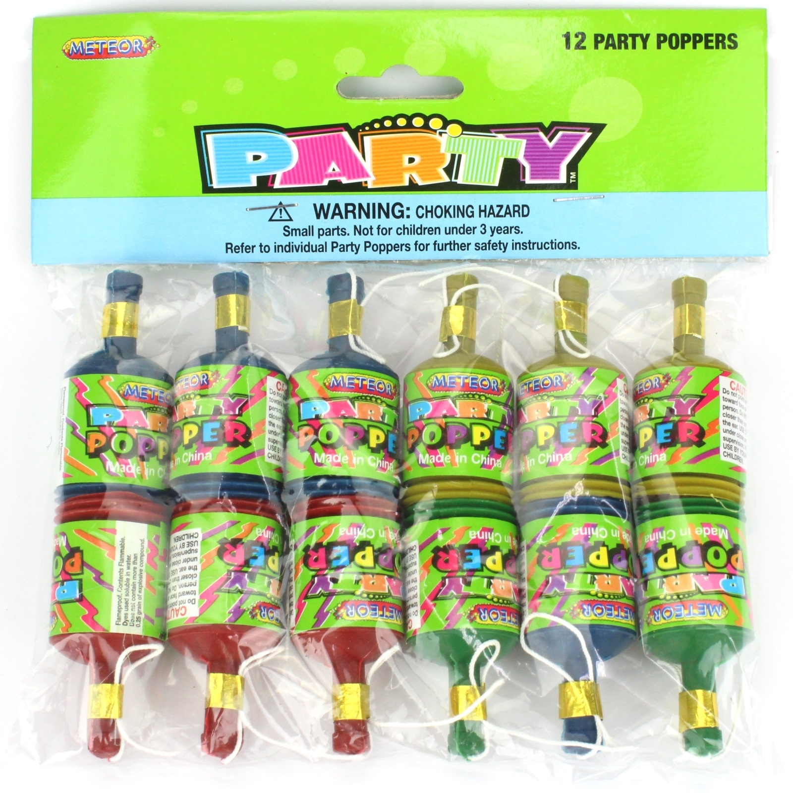 Party Poppers (Pack of 12) - Discount Party Supplies