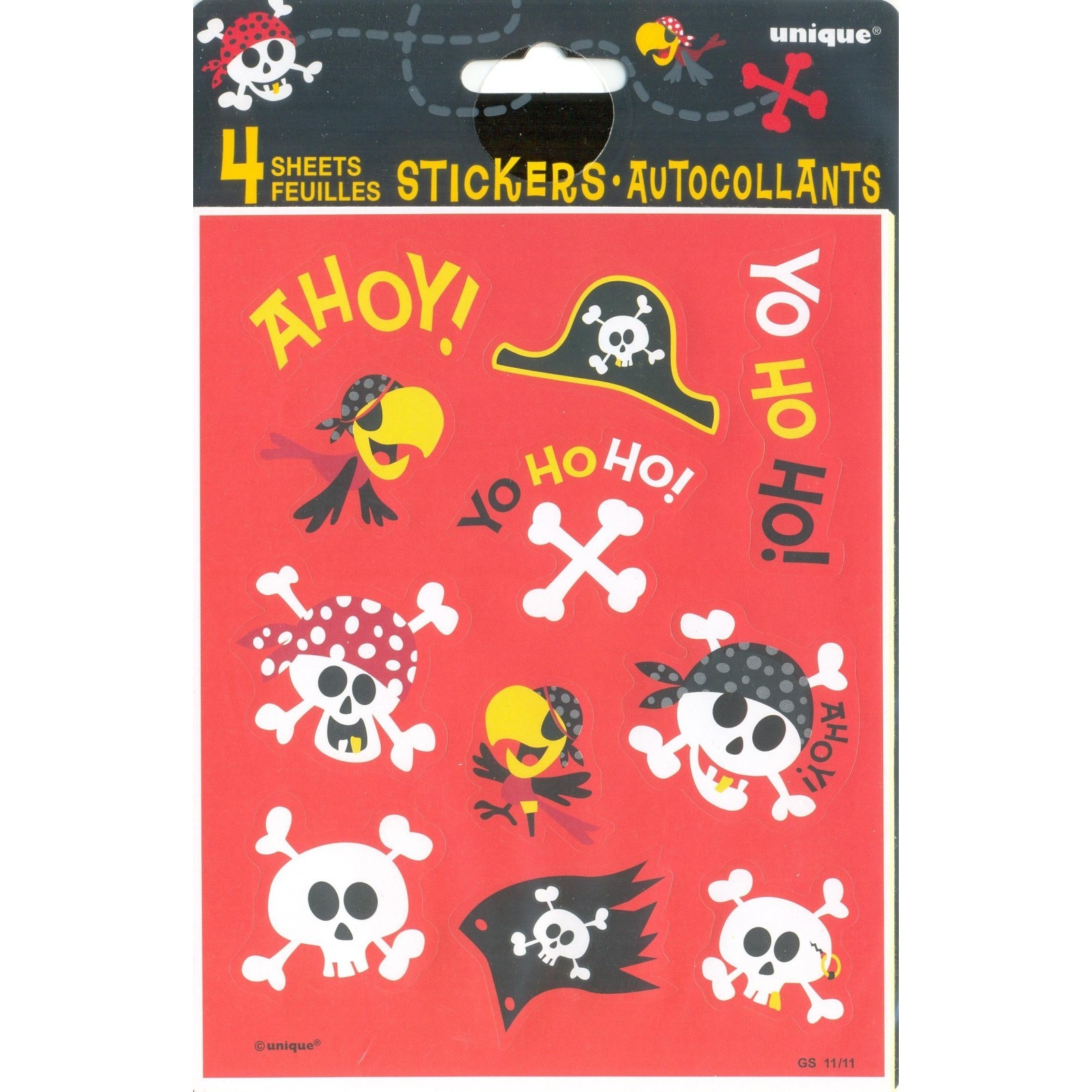 Pirate Fun Sticker Sheets (Pack of 4) - Discount Party Supplies