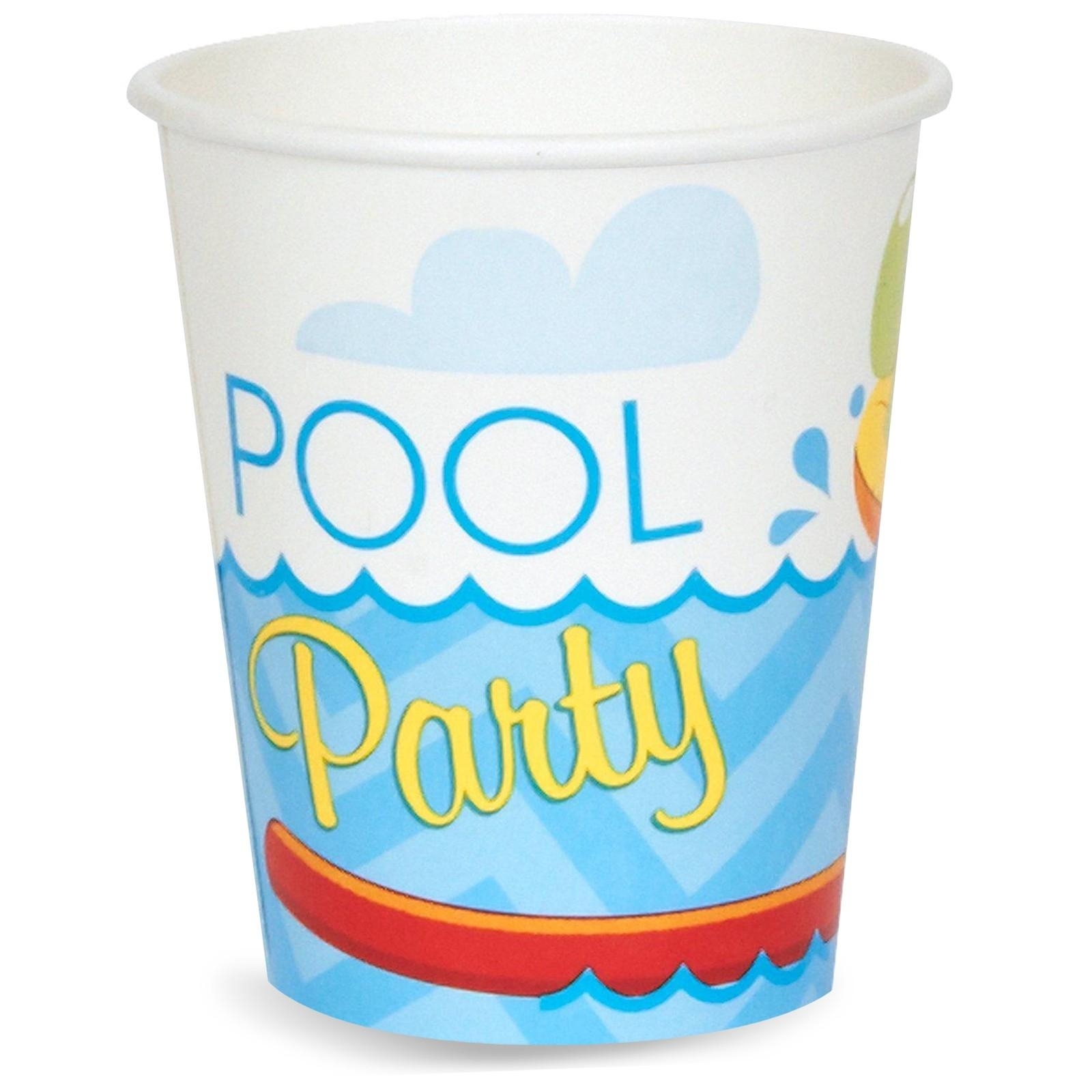 Splashin' Pool Party Paper Cups (Pack of 8) | Pool and Beach Party ...