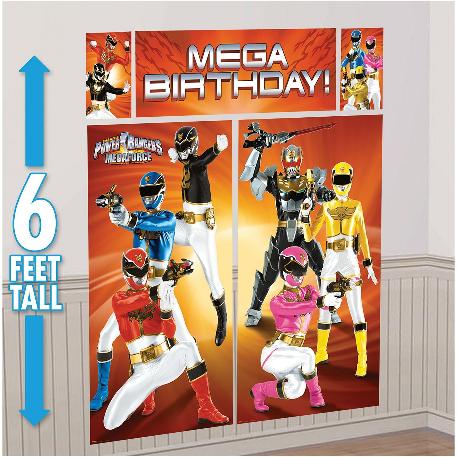 Power Rangers Megaforce Scene Setter Wall Decorations - Discount Party ...