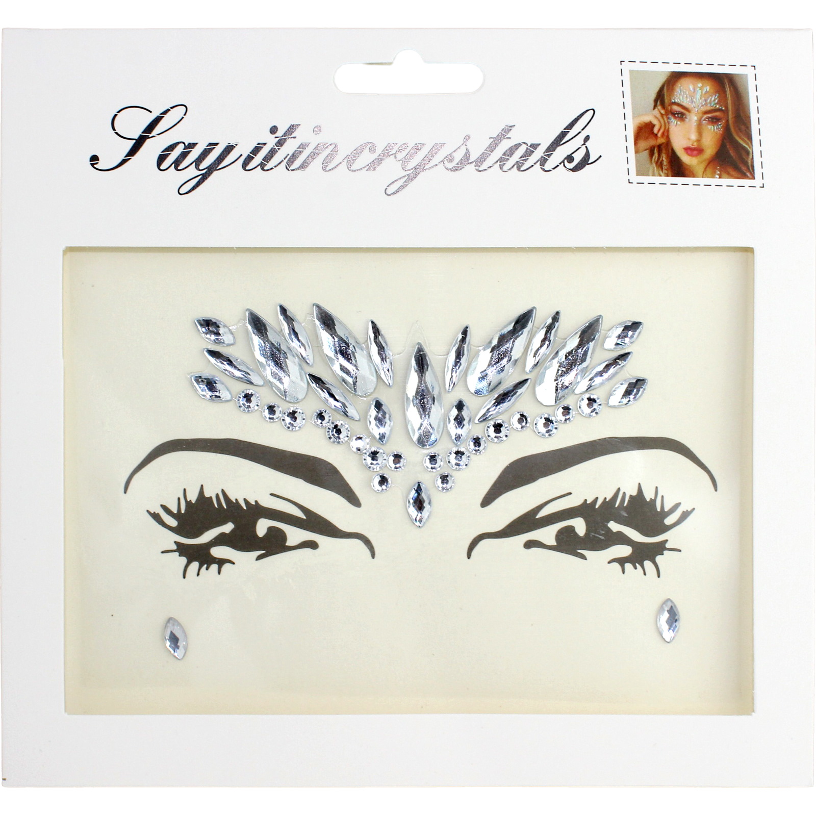 Silver Crystal Face Jewels | Princess | Girls Birthday Party Supplies ...