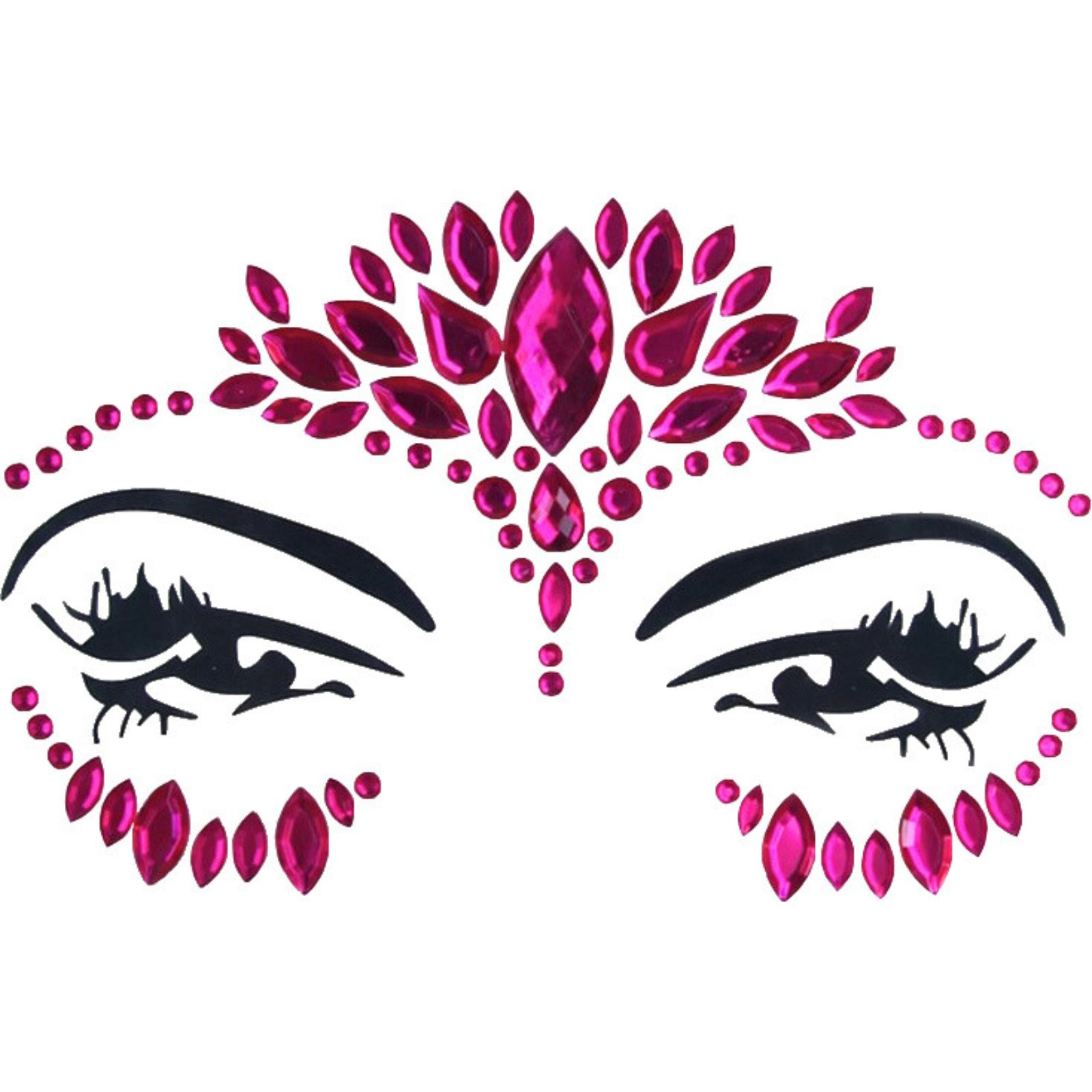 Hot Pink Crystal Face Jewels - Discount Party Supplies