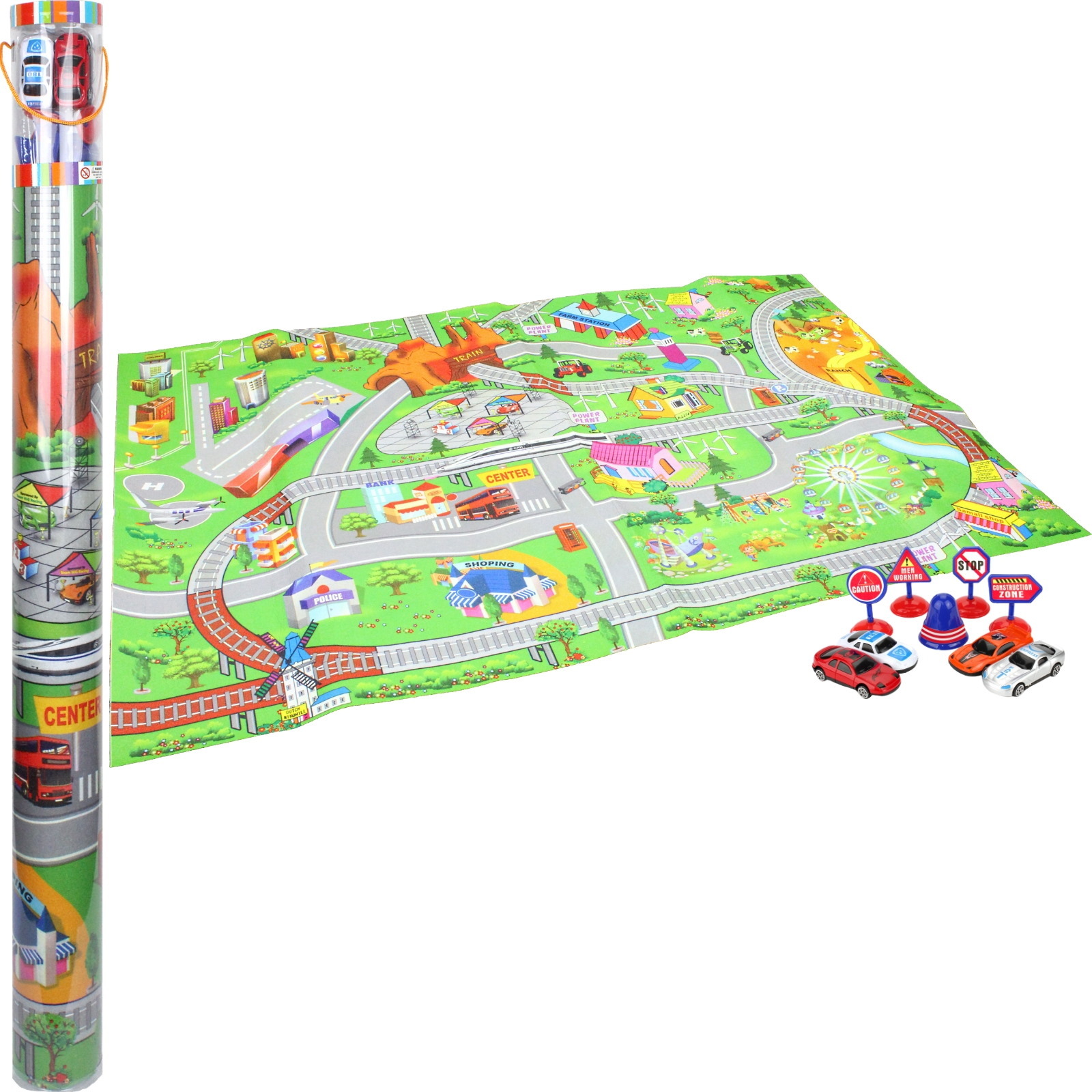 Green Country Town Car Mat Play Set | Racing | Themed Party Supplies ...