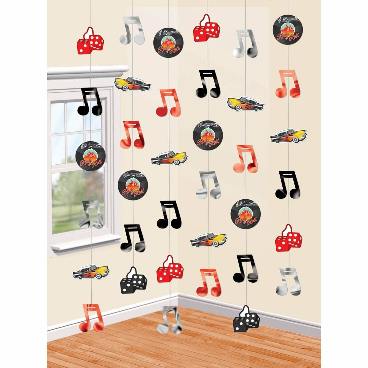 Classic 50's Rock and Roll String Decoration - Discount Party Supplies