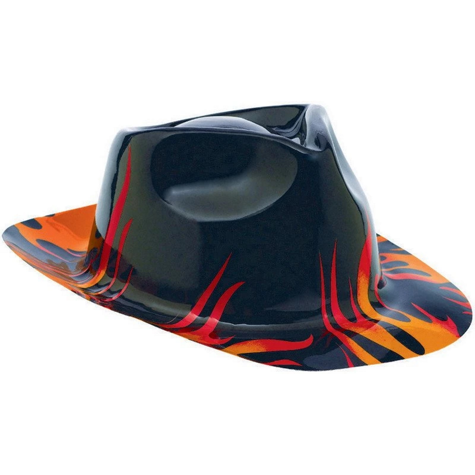 Classic 50's Flames Plastic Fedora Hat - Discount Party Supplies