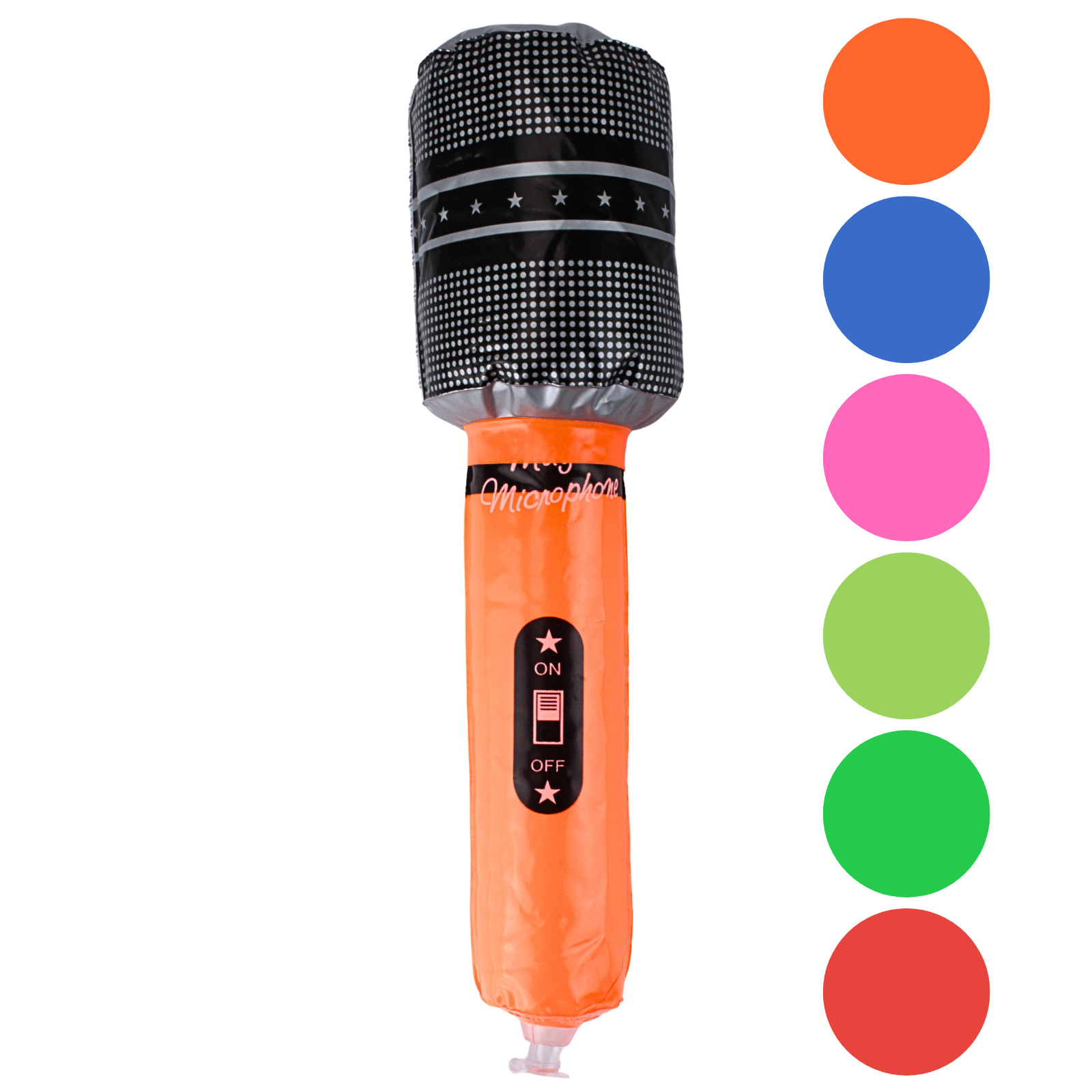 Inflatable Coloured Microphone (1 Only) - Discount Party Supplies