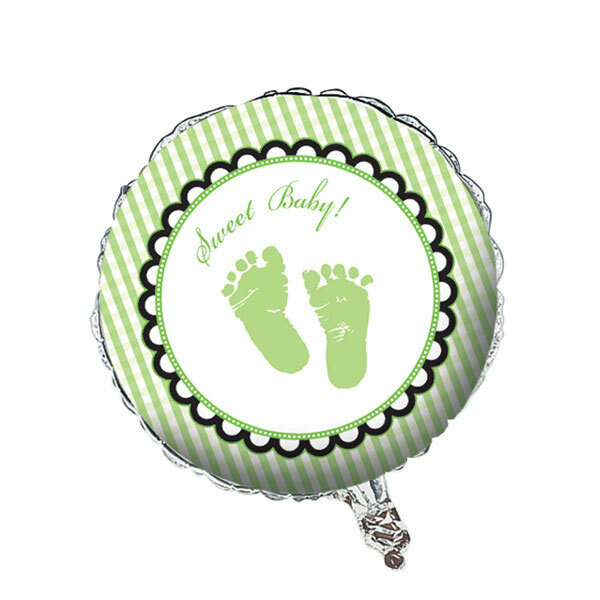 Sweet Baby Feet Green Helium Balloon | Sweet Baby Feet Green Party ...