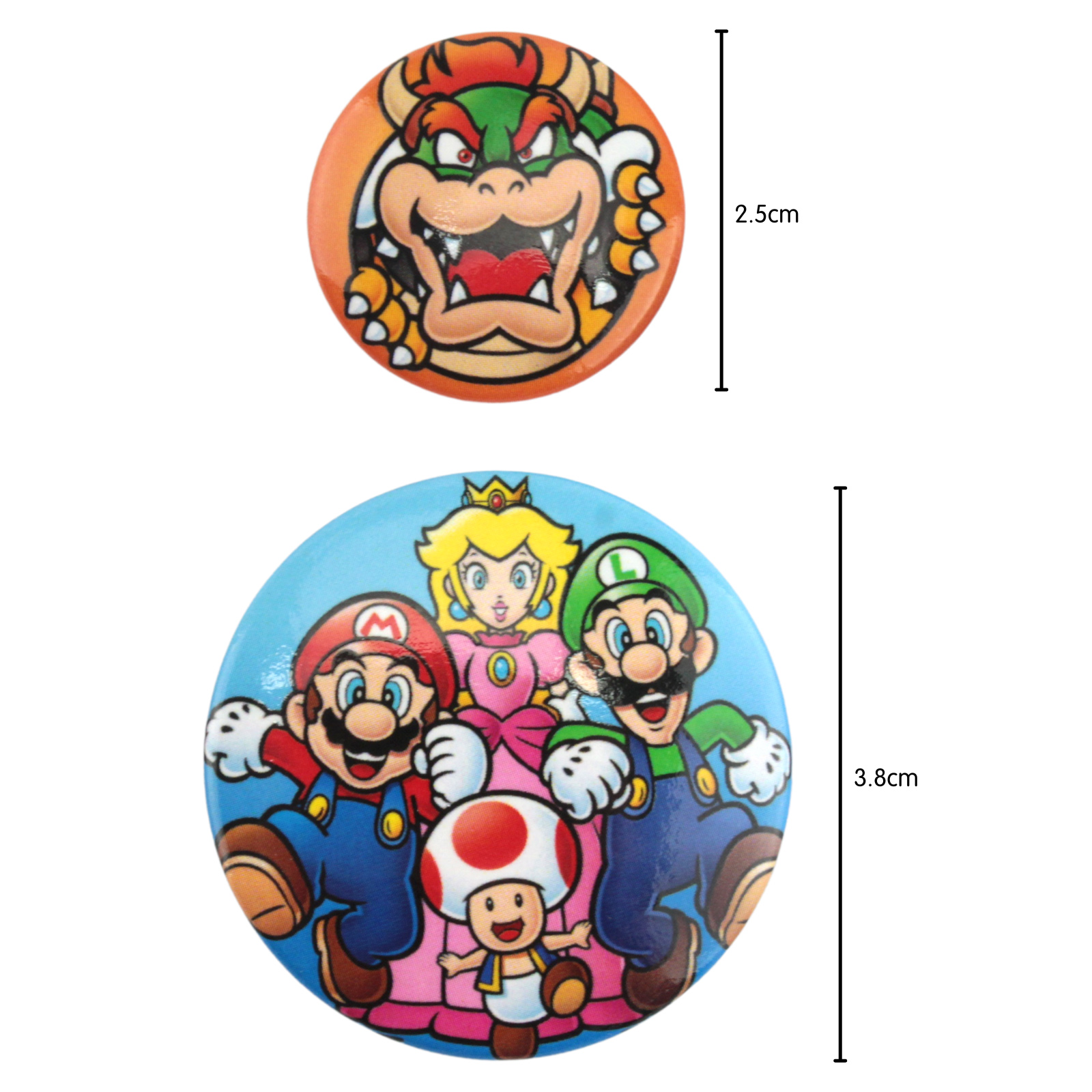 Super Mario Badges (Pack of 5) | Super Mario Bros. | Boys and Girls ...