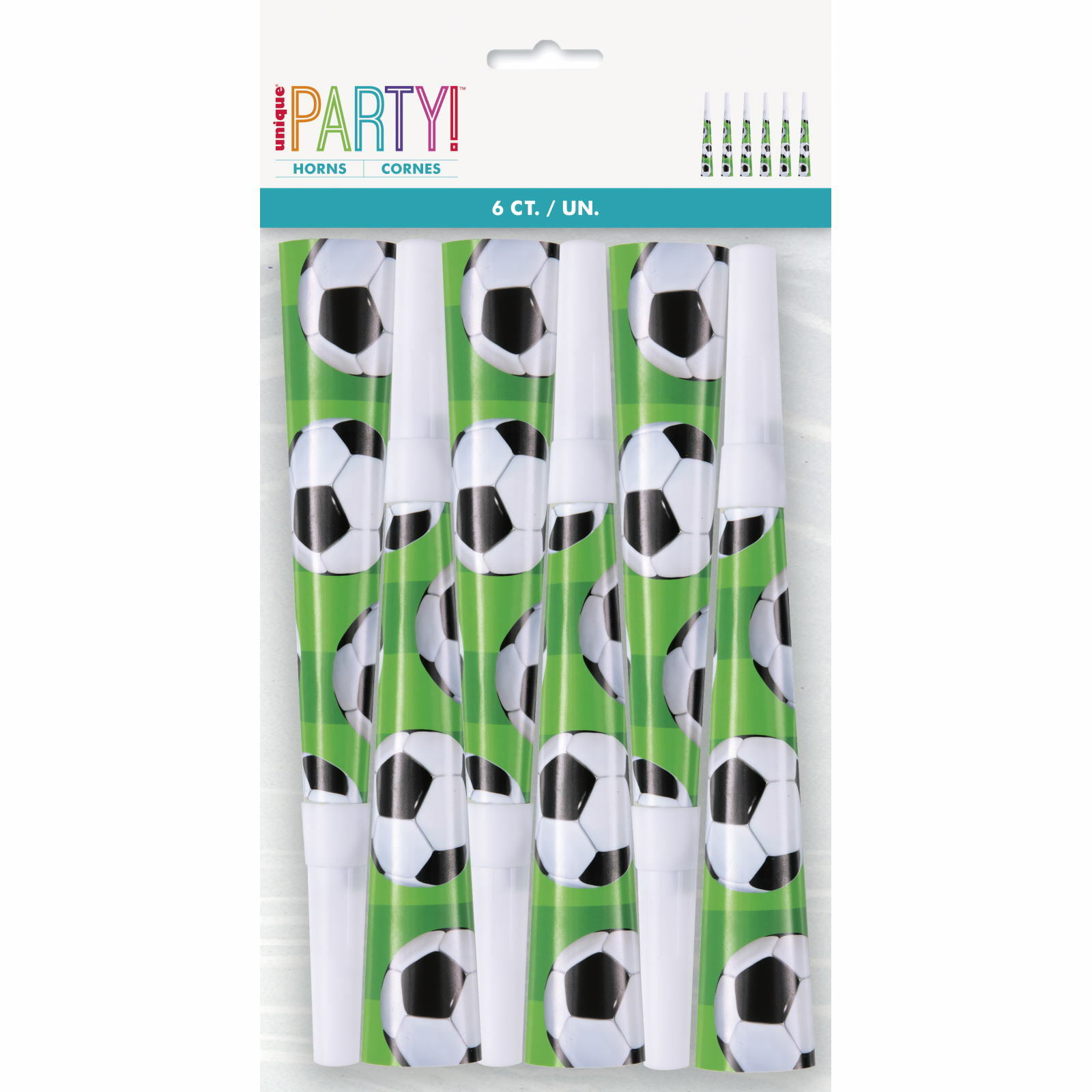 Soccer Ball Party Horns (Pack of 6) - Discount Party Supplies