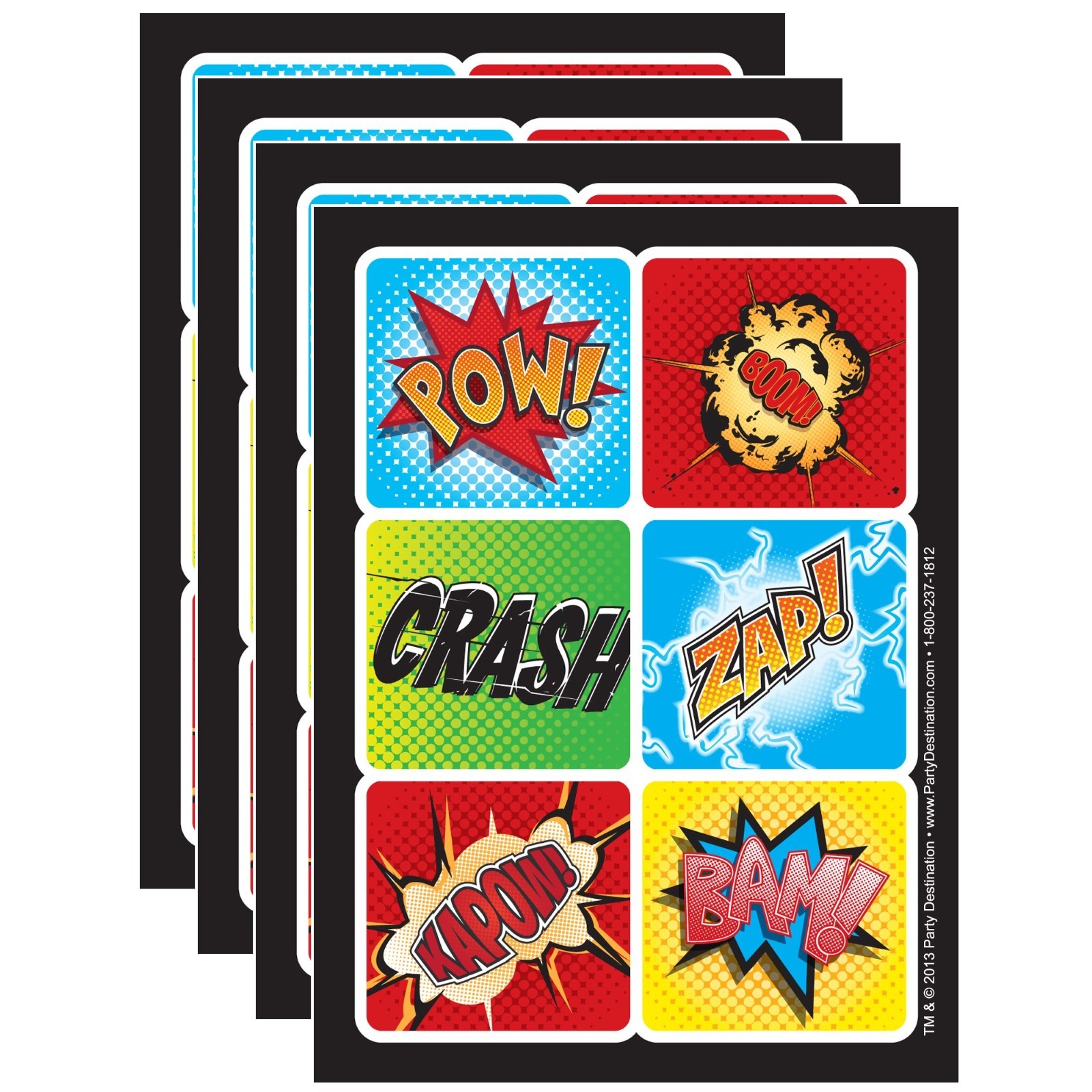 Superhero Stickers (4 Sheets) - Discount Party Supplies