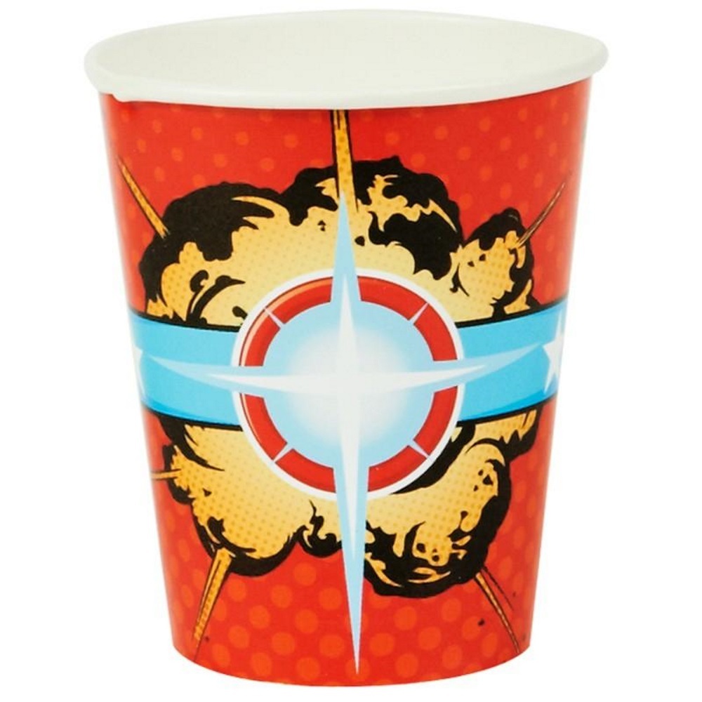 Superhero Paper Cups (Pack of 8) - Discount Party Supplies