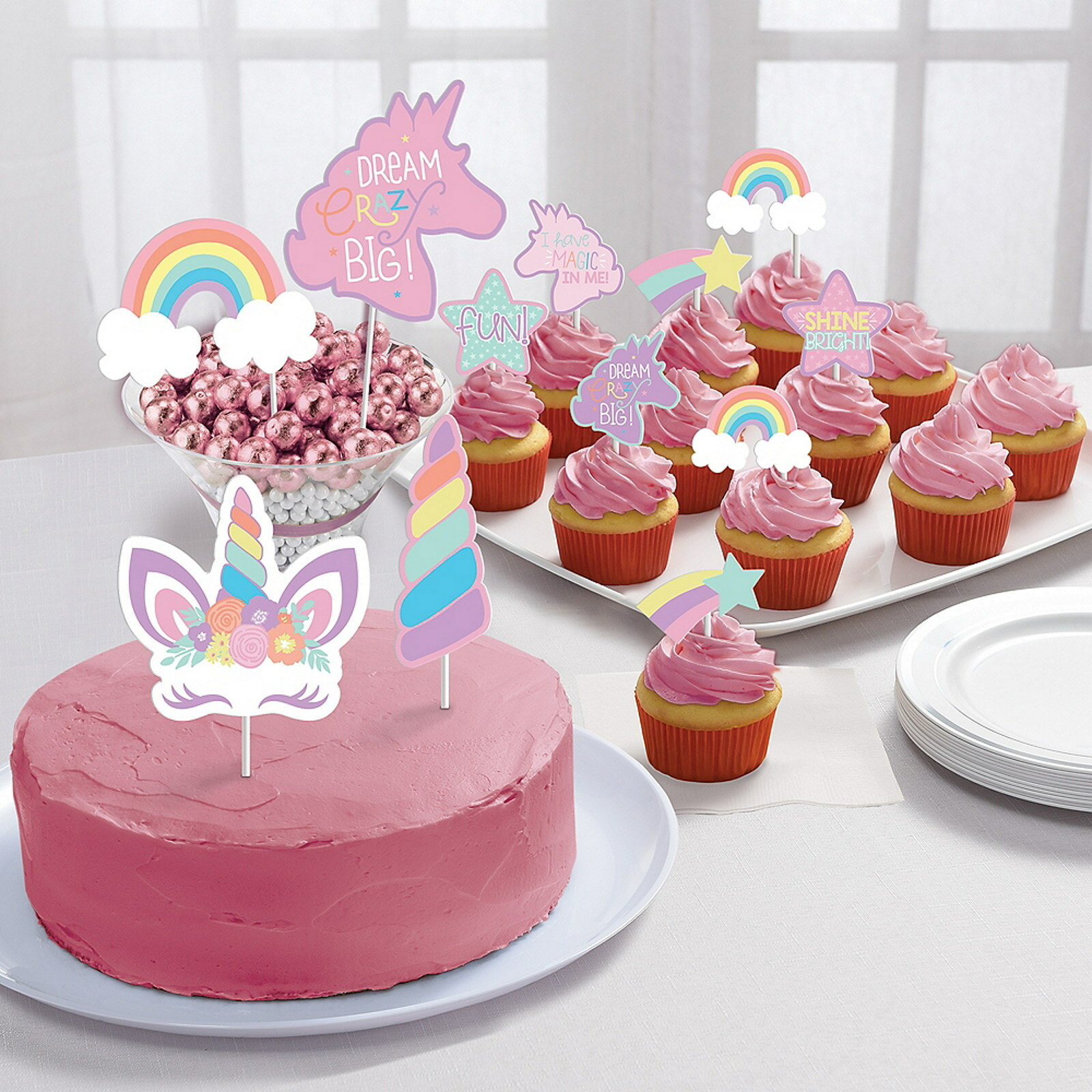 Unicorn Party Cake Topper Kit (Pack of 12) - Discount Party Supplies