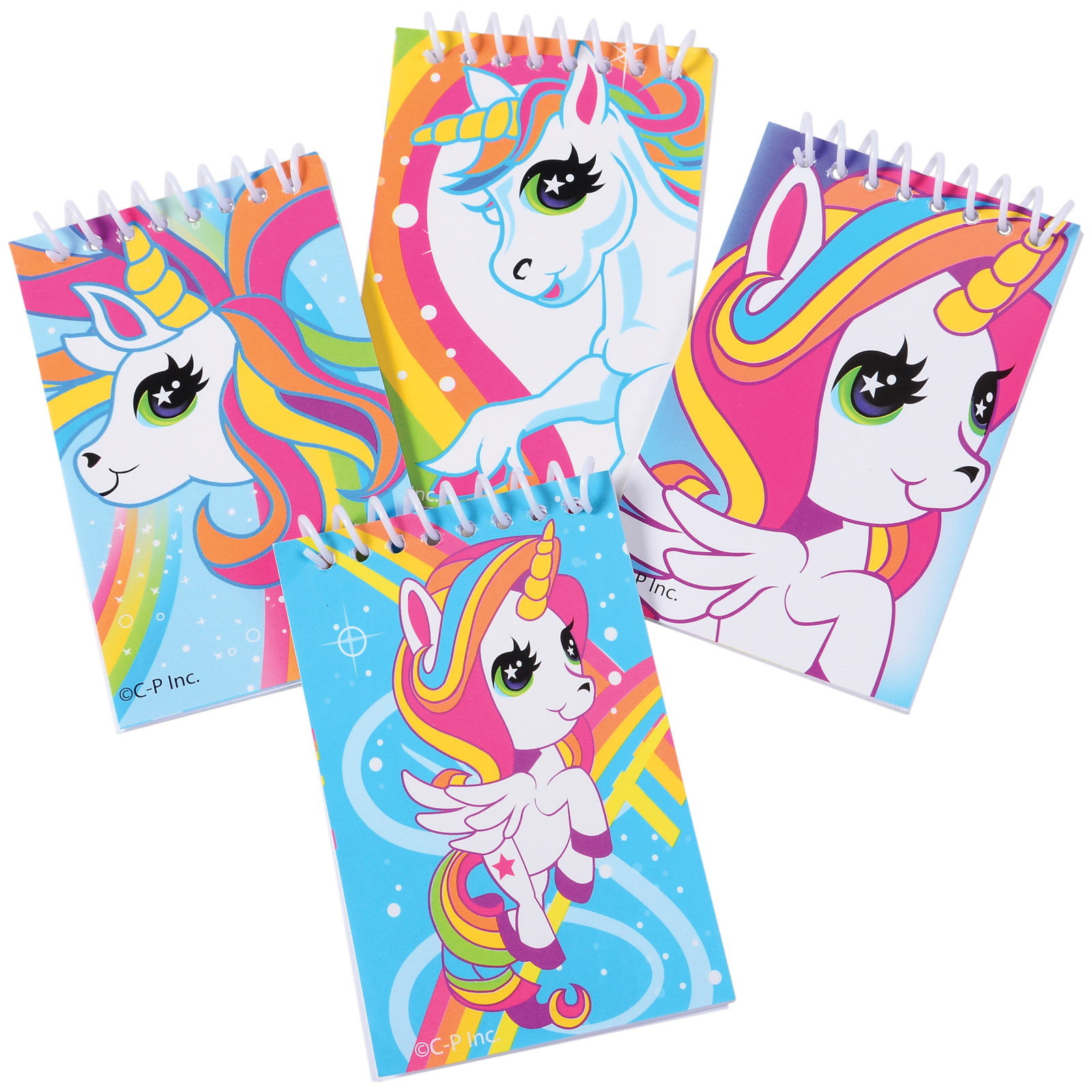Rainbow Unicorn Spiral Notepads (Pack of 8) - Discount Party Supplies