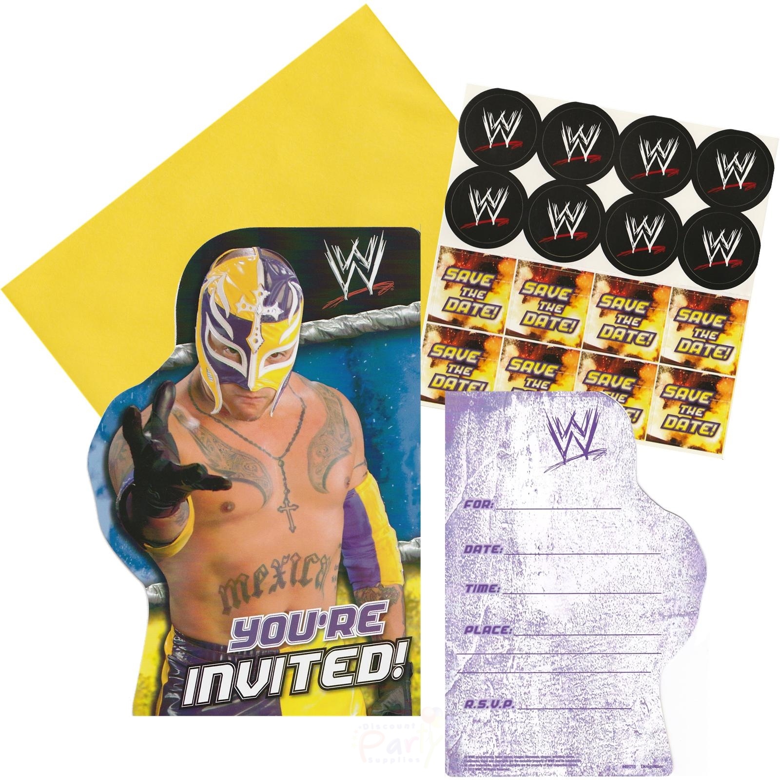 WWE Invitation Set (Pack of 8) - Discount Party Supplies